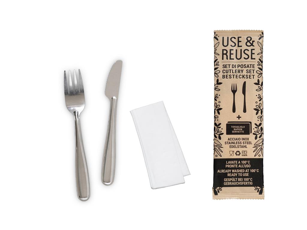 Use&Reuse Cutlery Set /Fork-Knife/1Pc - Euronova